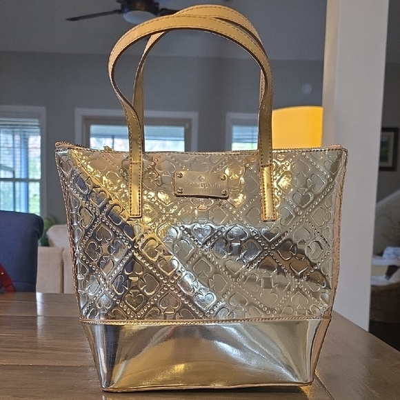 kate spade | Bags | Kate Spade Gold Embossed Tote | Poshmark